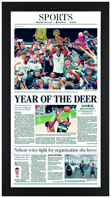Milwaukee Bucks YEAR OF THE DEER! 2021 NBA Finals Champions Reprint ...