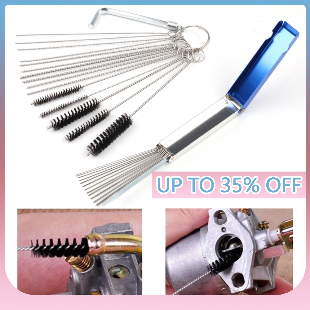2 Set Carburetor Cleaning Kit Needles Wires Brush Carb Dirt Jet Cleaner ...