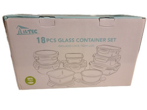 Ailtec - 18 Piece Glass Food Storage Container Set (Includes Lock Tight ...