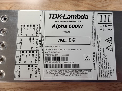 Lambda 600W 6-Output Power Supply, 5V, 15V, 28V | eBay
