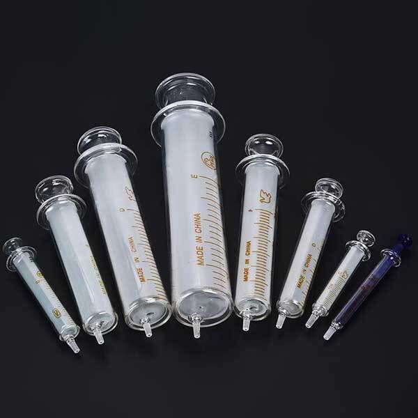 1ml - 100ml Glass Syringes Sampler Lab Glassware Reusable Chemistry ...