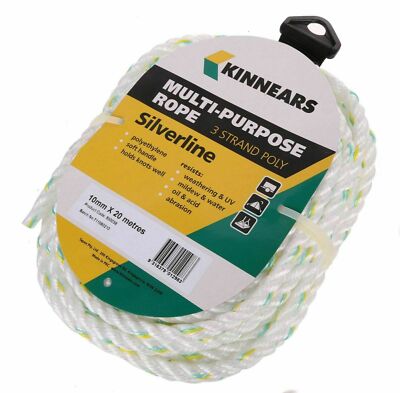 2 X COIL PACKS KINNEARS Silverline 3-Strand Multi-Purpose Poly Ropes ...