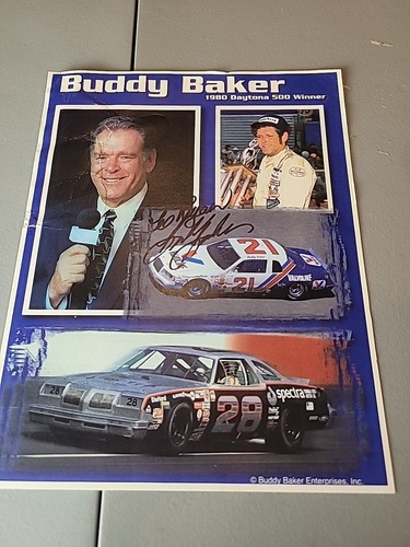 Signed Buddy Baker NASCAR Reprinted Photo, Vintage, Authentic Autograph ...