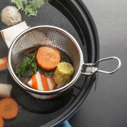 Pot Fry Basket Mesh Net French Fries Colander Skimmer Slotted Spoon ...