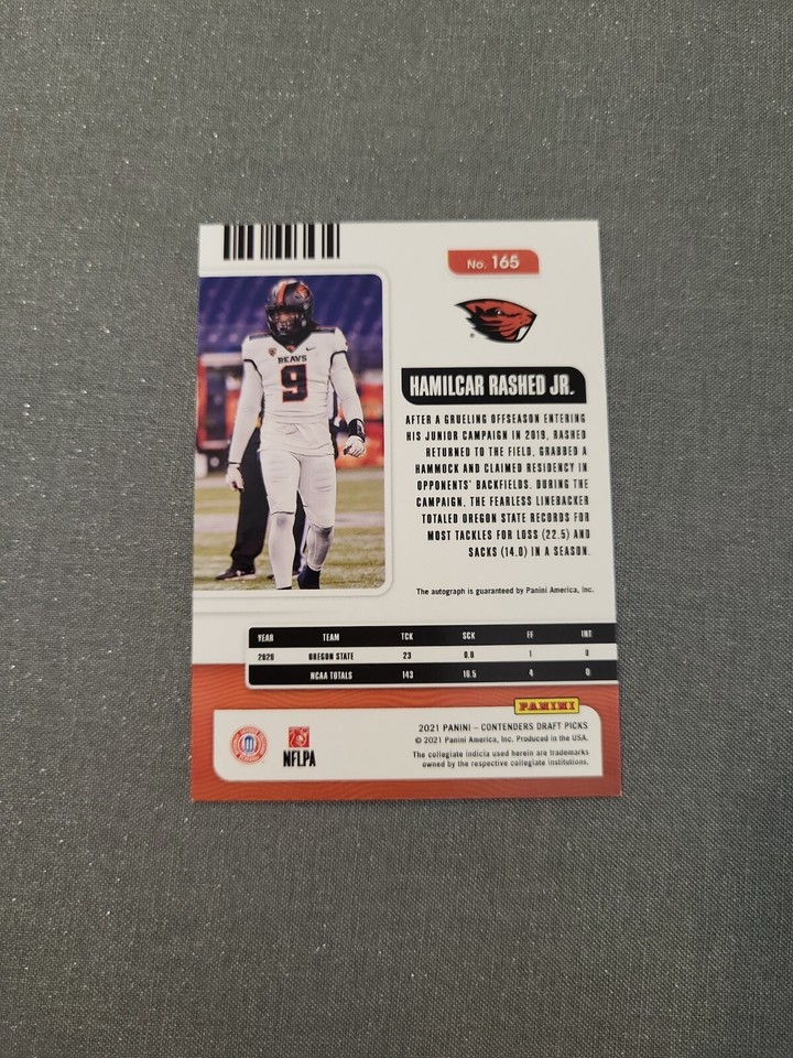 2021 CONTENDERS DRAFT RED FOIL COLLEGE TICKET AUTO HAMILCAR RASHED JR ...