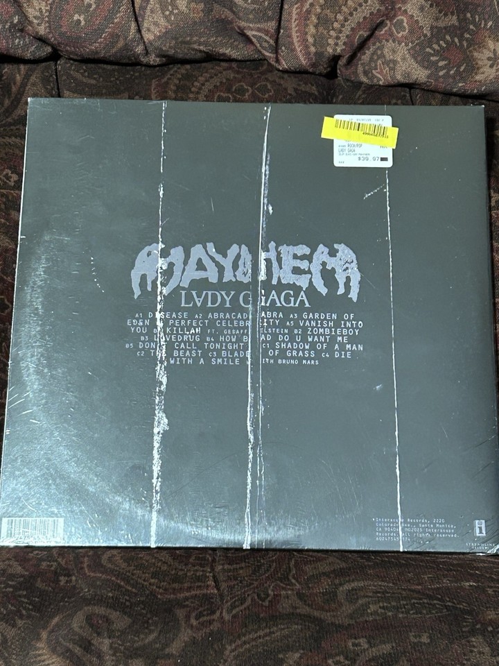 Lady Gaga-Mayhem-Rock 2LP Opaque Blue Lp Vinyl Record Alt Cover ...