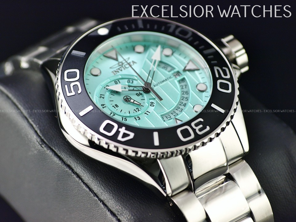 New Invicta Men's 52mm Grand Diver GMT AUTOMATIC Turquoise Dial SS 300m ...