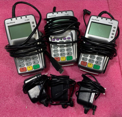 Lot Of 3 VeriFone VX805 POS Credit Card Terminal Readers W/ Power ...