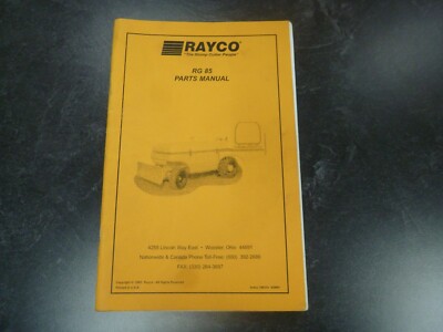 Rayco RG 85 Stump Grinder Cutter Parts Catalog Manual Book | eBay