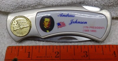 ** Vintage - PRESIDENTIAL KNIFE - ANDREW JOHNSON - Locking Blade ...