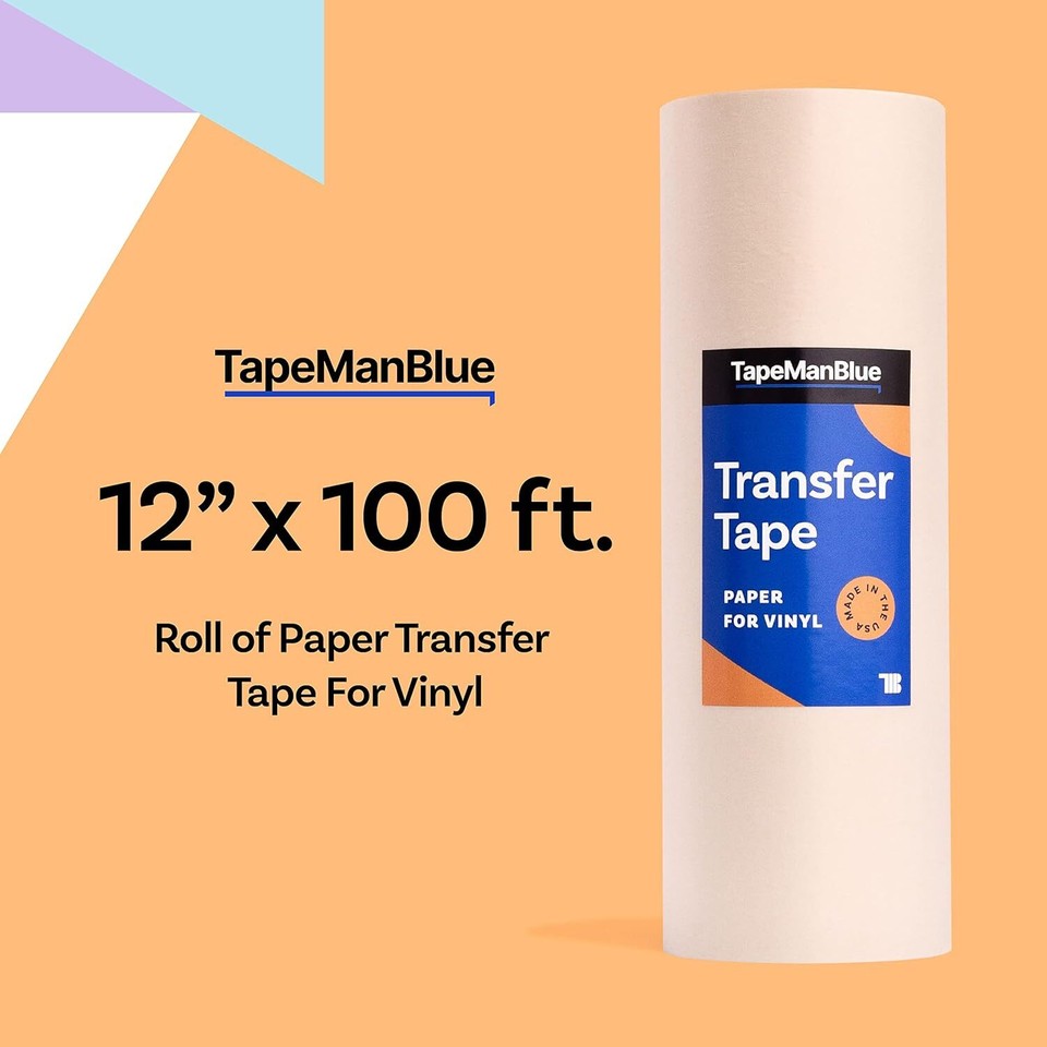 12" X 100' Transfer Tape for Vinyl, feet, Paper with Layflat Adhesive ...