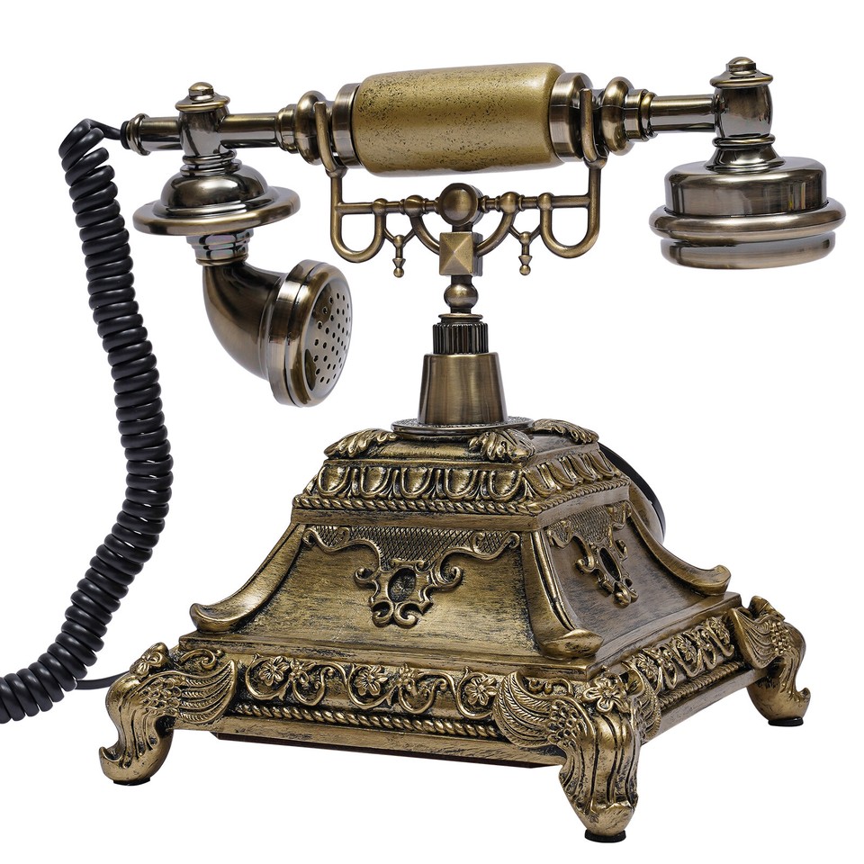 Antique Telephone Desk Phone European Style Old Fashioned Rotary Dial ...