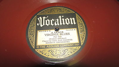 BAR HARBOR SOCIETY ORCHESTRA VOCALION 78 RPM RECORD 14303 DOO DAH BLUES ...