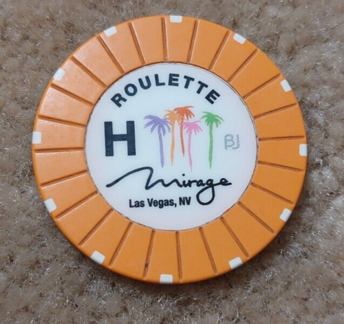 MIRAGE CASINO LAS VEGAS, NEVADA ROULETTE CHIP, ORANGE H | eBay