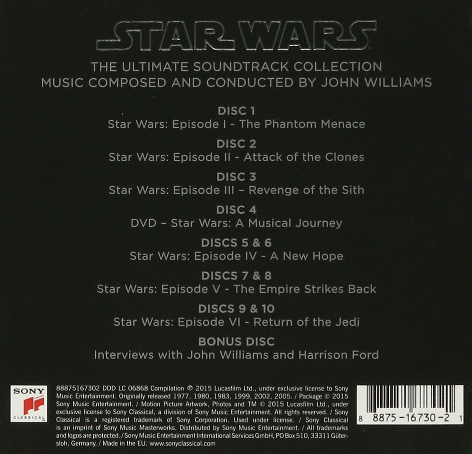 Star Wars: the Ultimate Soundtrack Collection Collector John Williams ...