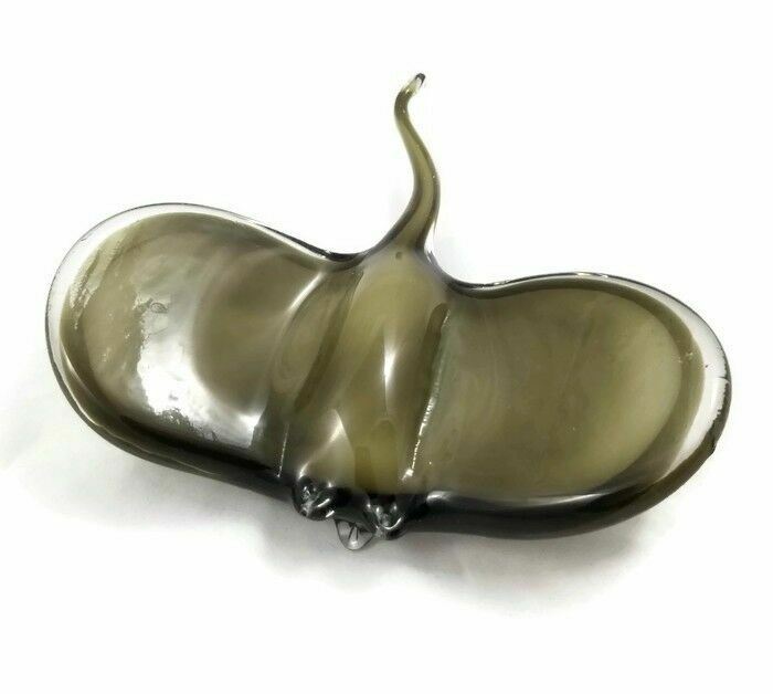 Art Glass Stingray Manta Ray Brown Smokey Sand Color 7 inches long | eBay