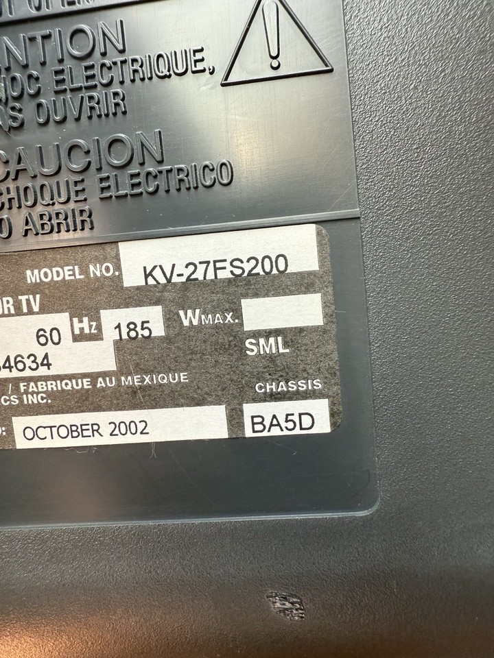 Vintage 2000s SONY Wega Trinitron 27” CRT TV W/Remote KV-27FS200 Retro ...