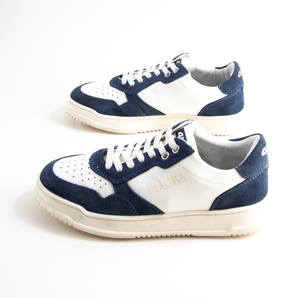 Paciotti 4US Low TOP Sneakers Trainer Blue Suede White Leather Womens ...