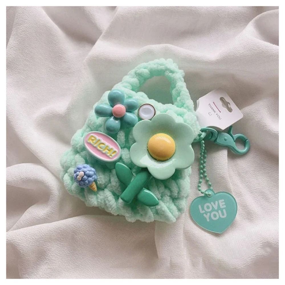 Crochet Keychain Flower Pendant New Bluetooth Headset Cover for Airpods ...