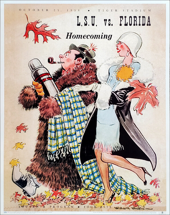 LSU Tigers Football HOMECOMING 1958 Vintage Program Cover 22x28 POSTER ...
