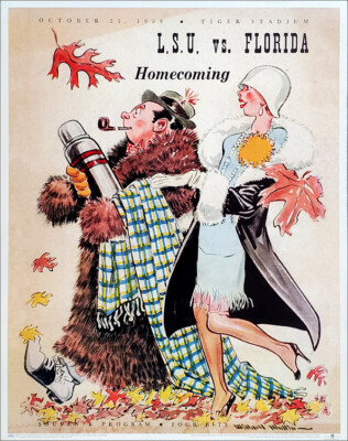 LSU Tigers Football HOMECOMING 1958 Vintage Program Cover 22x28 POSTER ...