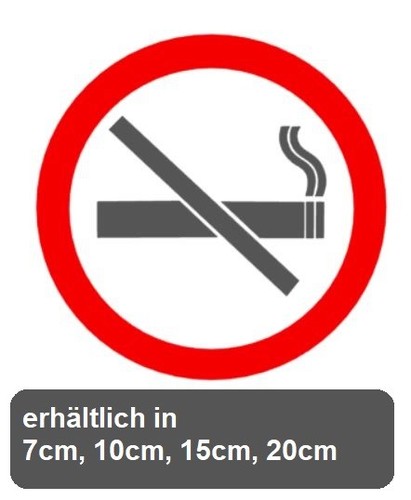 nicht rauchen Aufkleber nicht Raucher Aufkleber no smoking 181/9 | eBay