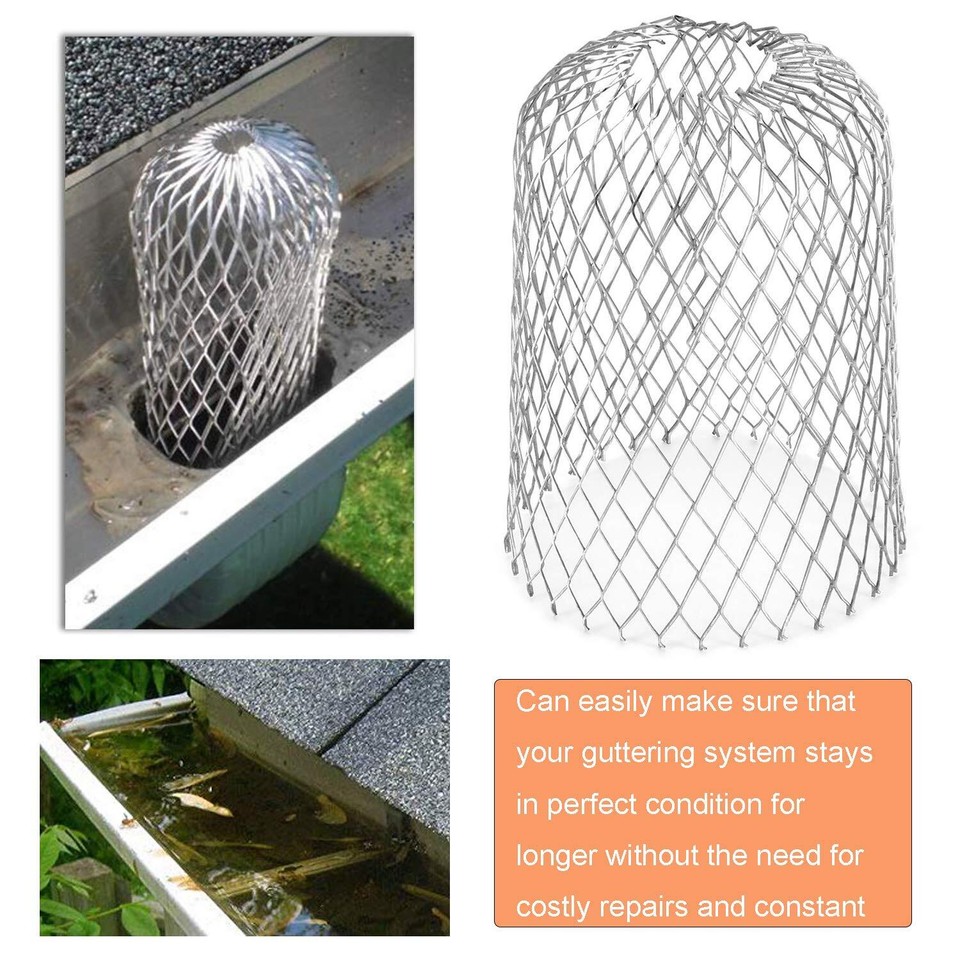 3 Pcs Gutter Guard 3 Inch Flexible Aluminum Filter Strainer Rain ...