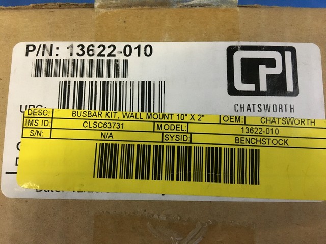 Chatsworth Products CPI 13622-010 Wall-mount Grounding Busbar for sale ...