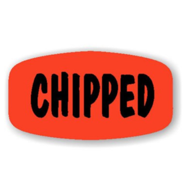 1000 each Chipped Food Labels Fl Red Black Stickers Decals | eBay