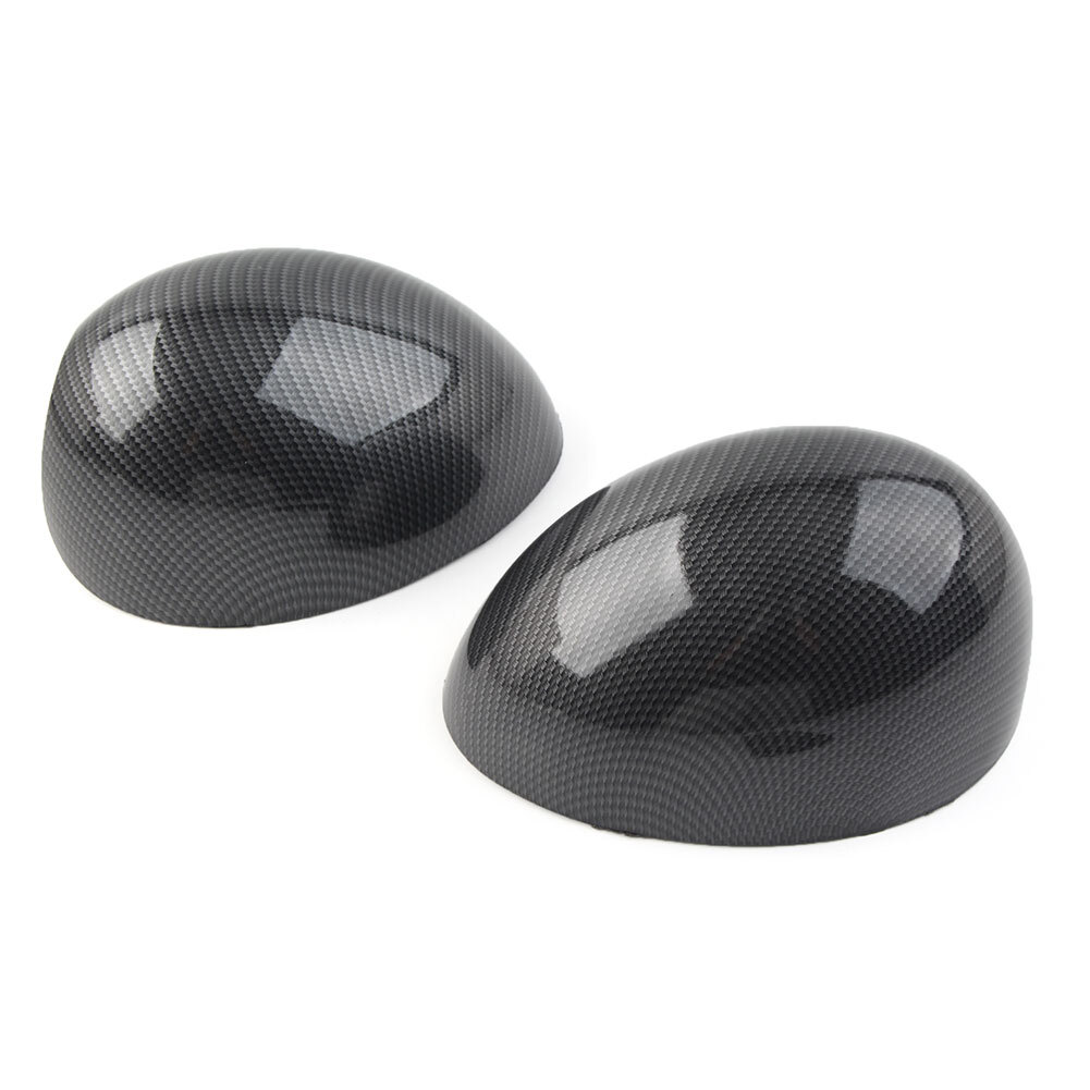 2x Carbon Fiber Look Door Wing Mirror Cover For Mini R55 R56 R57 R58 ...