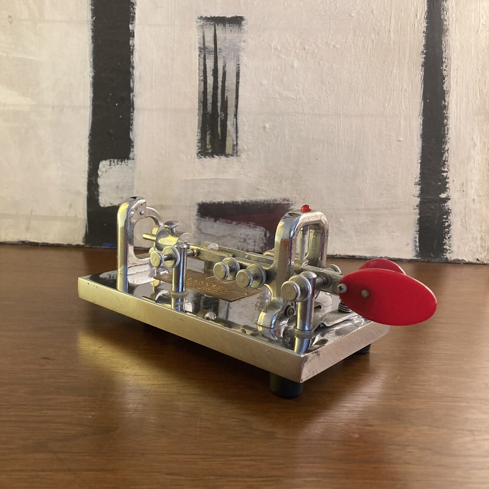 VINTAGE VIBROPLEX ORIGINAL DELUXE Bug Key W/Jewel movement & Chrome ...