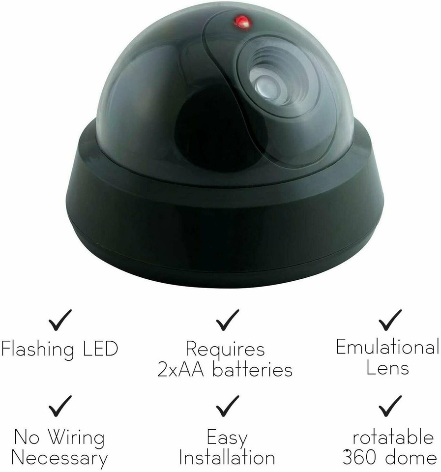 Wireless Decoy Security Dummy Surveillance Camera with Flashing LED- 2 ...
