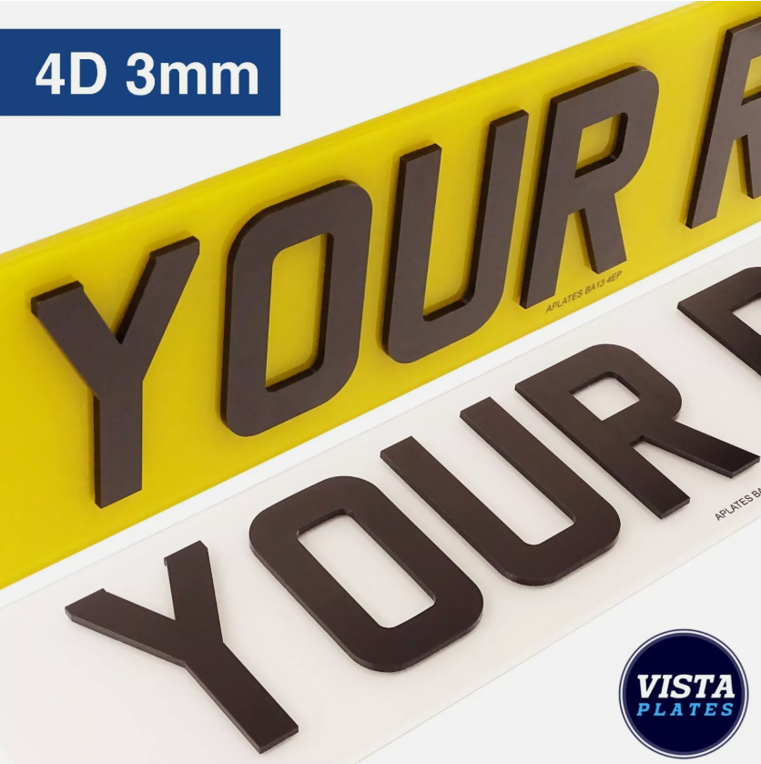 Number Plates | EV BADGE | 2D | 3D | 4D | 4D Gel | 100% Road / MOT ...