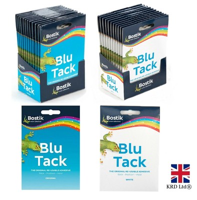1 2 6 12 BOSTICK BLU TACK Reusable Strong Adhesive Sticky Tack BLUE ...