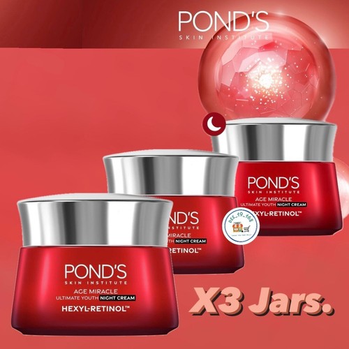 Pond's Age Miracle Ultimate Youth Night Cream Hexyl-Retinol 45 g. x3 ...
