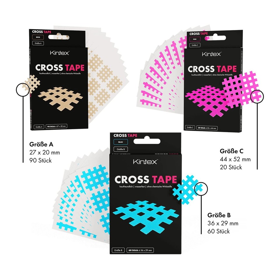 Kitnex Cross Tape différentes Couleurs et Tailles Patch Acupuncture ...