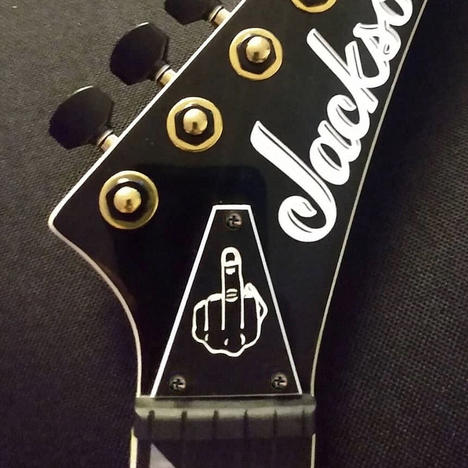 GUITAR TRUSS ROD COVER - Engraved Etched - Fits JACKSON - MIDDLE FINGER ...