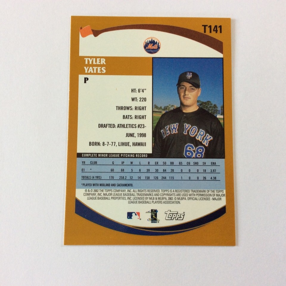 2002 Topps Traded T141 Tyler Yates RC New York Mets | eBay