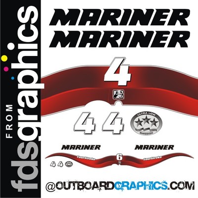 Mariner 4hp 4 stroke outboard decals/sticker kit with EPA decal | eBay