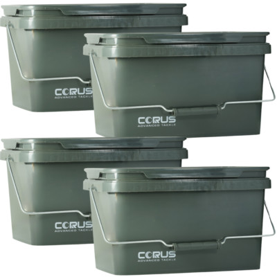 Corus Fishing Bait Buckets With Lid for Carp Boilies Pellets Spod Mix ...