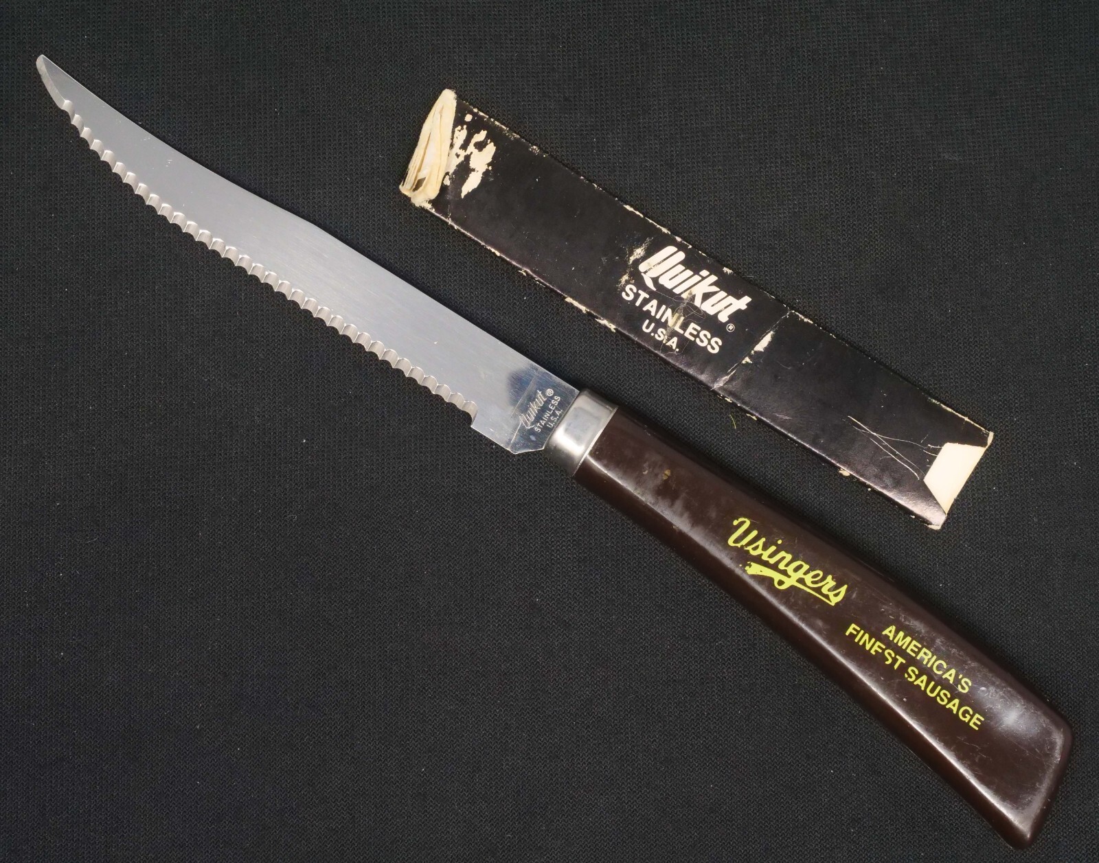 Quikut Usingers Finest Sausage Steak Knife w/ Brown Handle | eBay