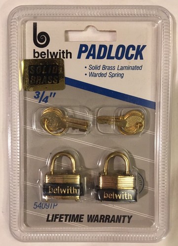 New 2 Pack Keyed Alike Solid Brass Body Padlock Belwith 3/4" | eBay