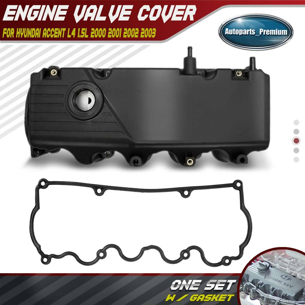 Engine Valve Cover+Gasket for Hyundai Accent 2000-2003 L4 1.5L SOHC ...