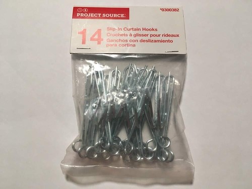 14-Pack 3” Slip-In Curtain Hooks 2-Prong Pleat Hanger, Project Source ...