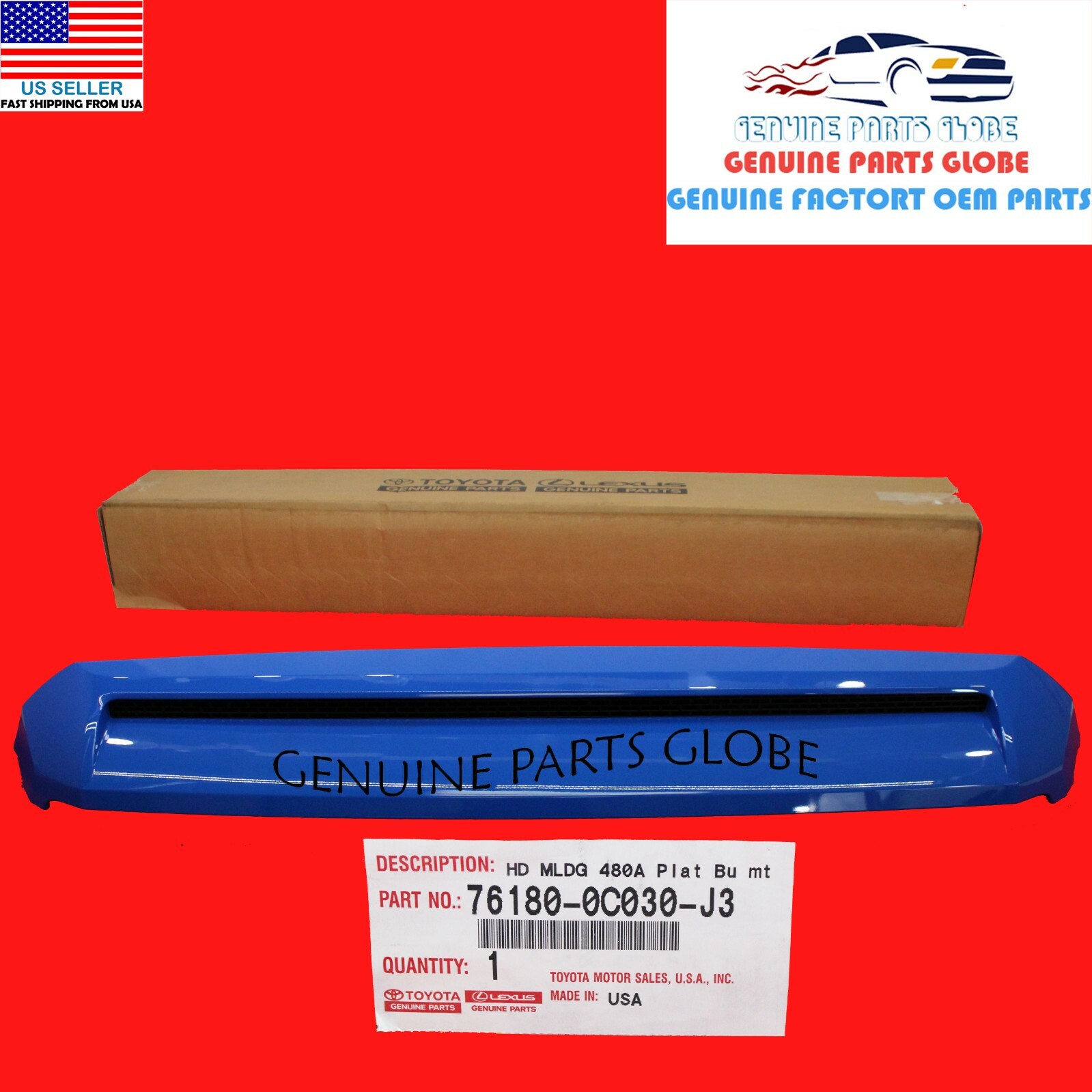 GENUINE TOYOTA 14-21 TUNDRA TRD VOODOO BLUE 8T6 HOOD BULGE SCOOP 76180 ...