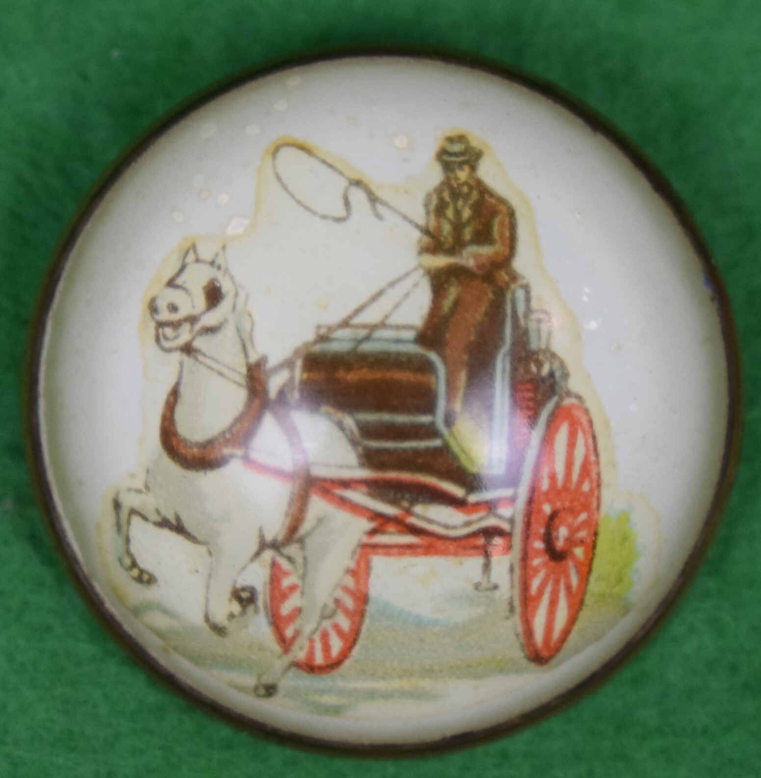 "Horse Drawn Carriage Pin-Back Rosette" - Gem