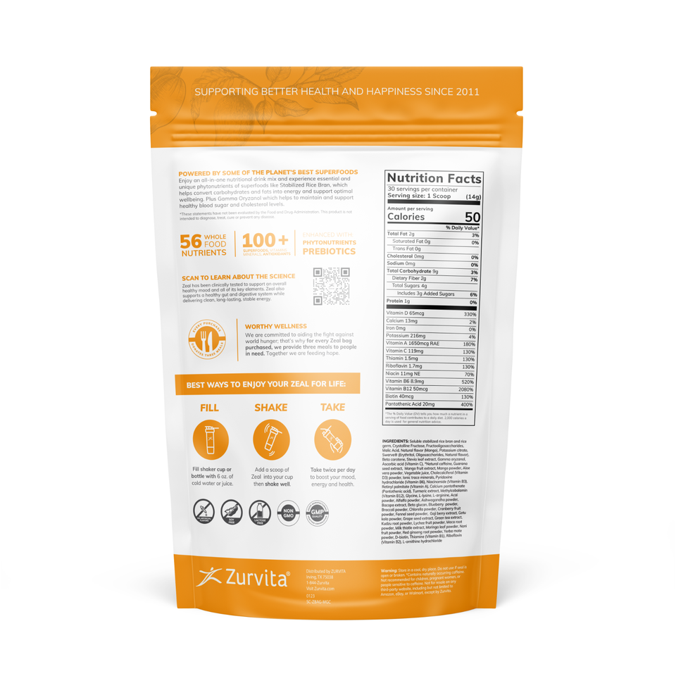 Refreshing Mango! Zeal 30 Servings – Focus & vibe up + Hot sale ...