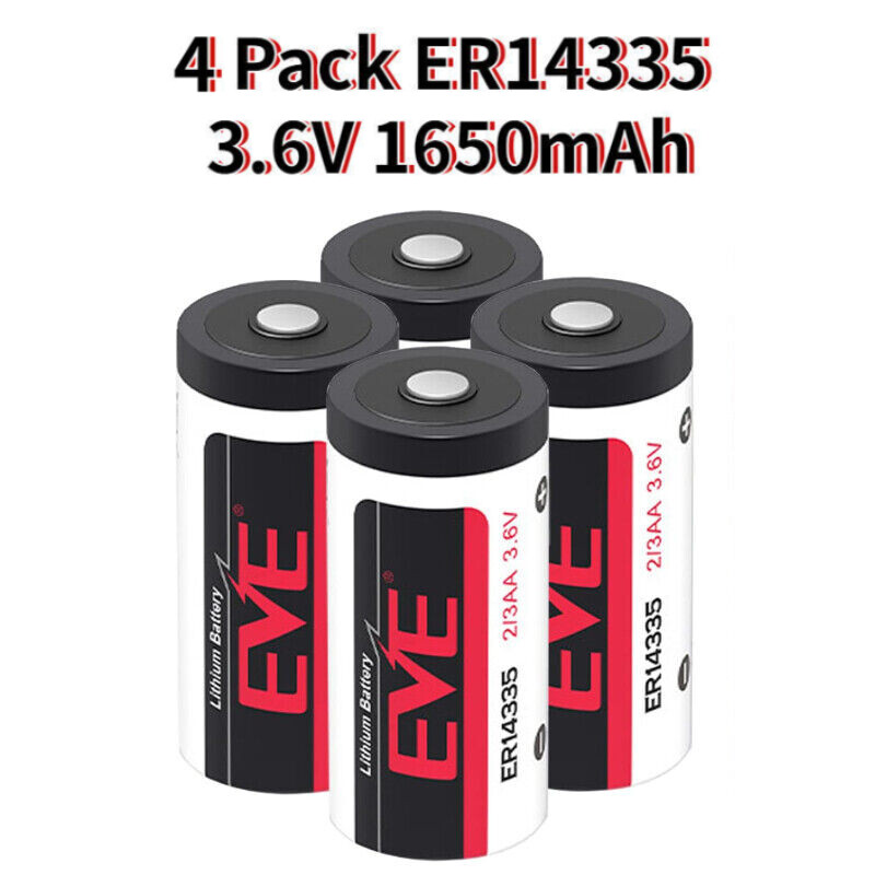 4X High-Quality ER14335 2/3AA Batteries Primary Battery For Meter 3.6V ...