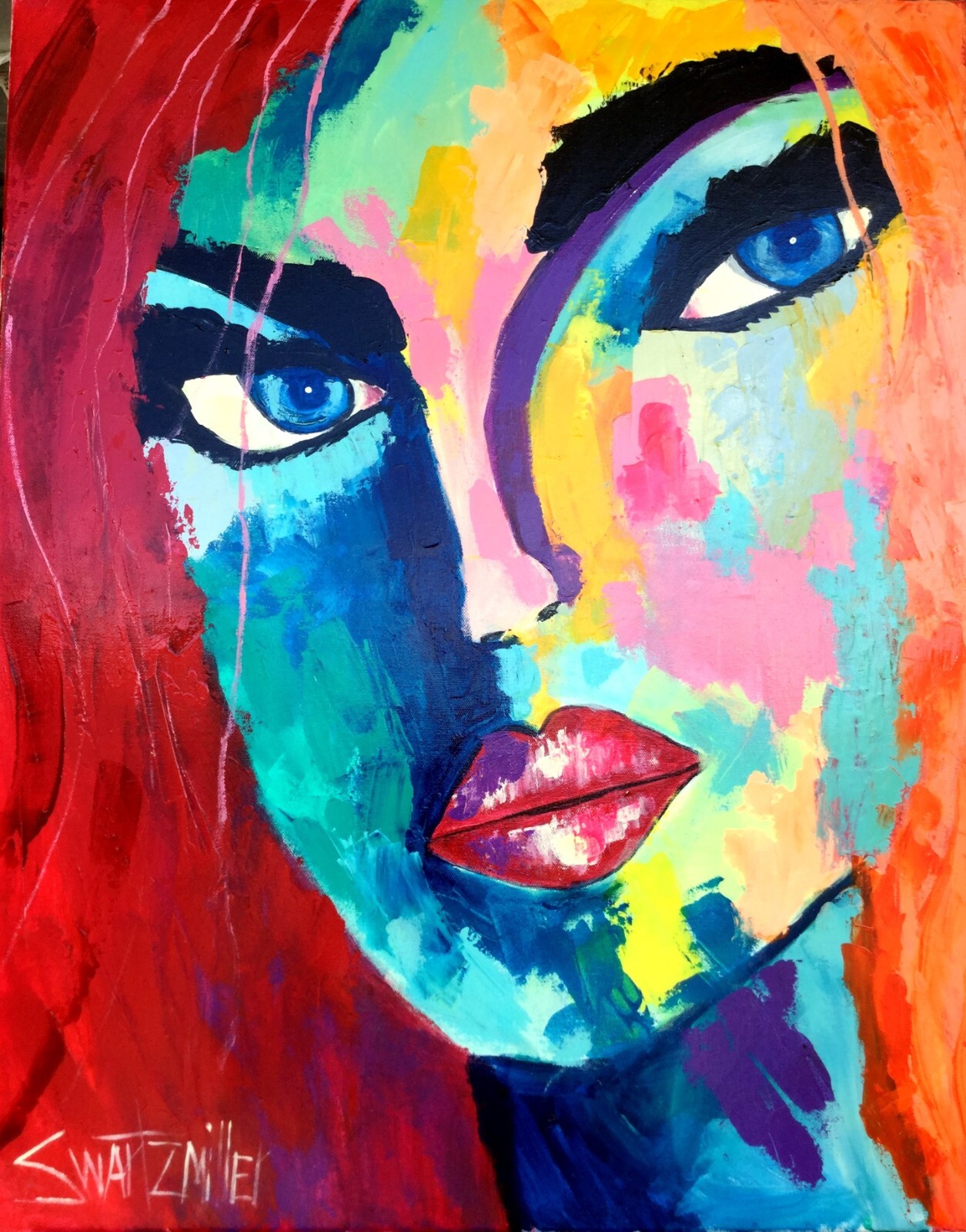 PEPSI PORTRAIT Painting COLORFUL SWARTZMILLER DNA SIGNED ART UPCYCLED ...