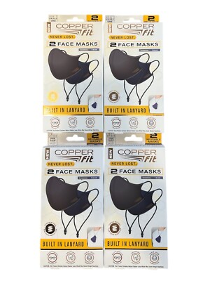 Pack of 4 - 2 Pack Copper Fit Reusable Face Masks 754502046621| eBay